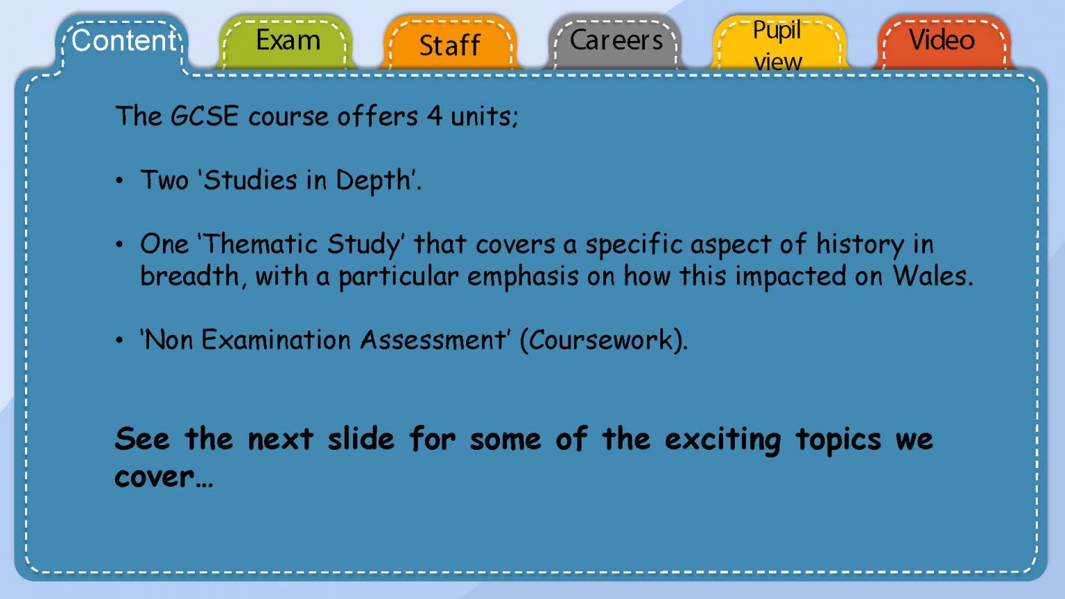 HISTORY | Cefn Saeson Comprehensive School